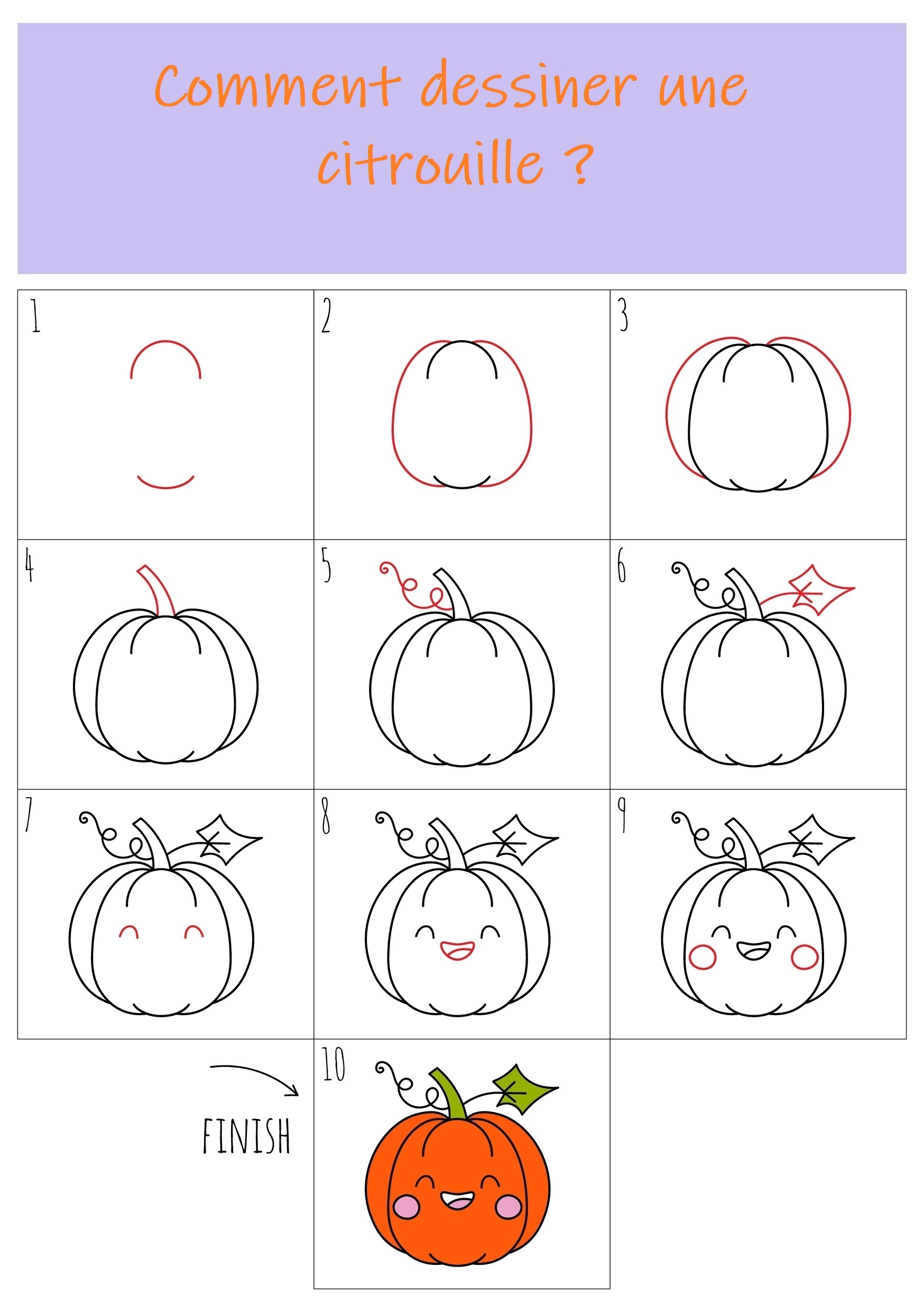 Comment dessiner une citrouille d'Halloween