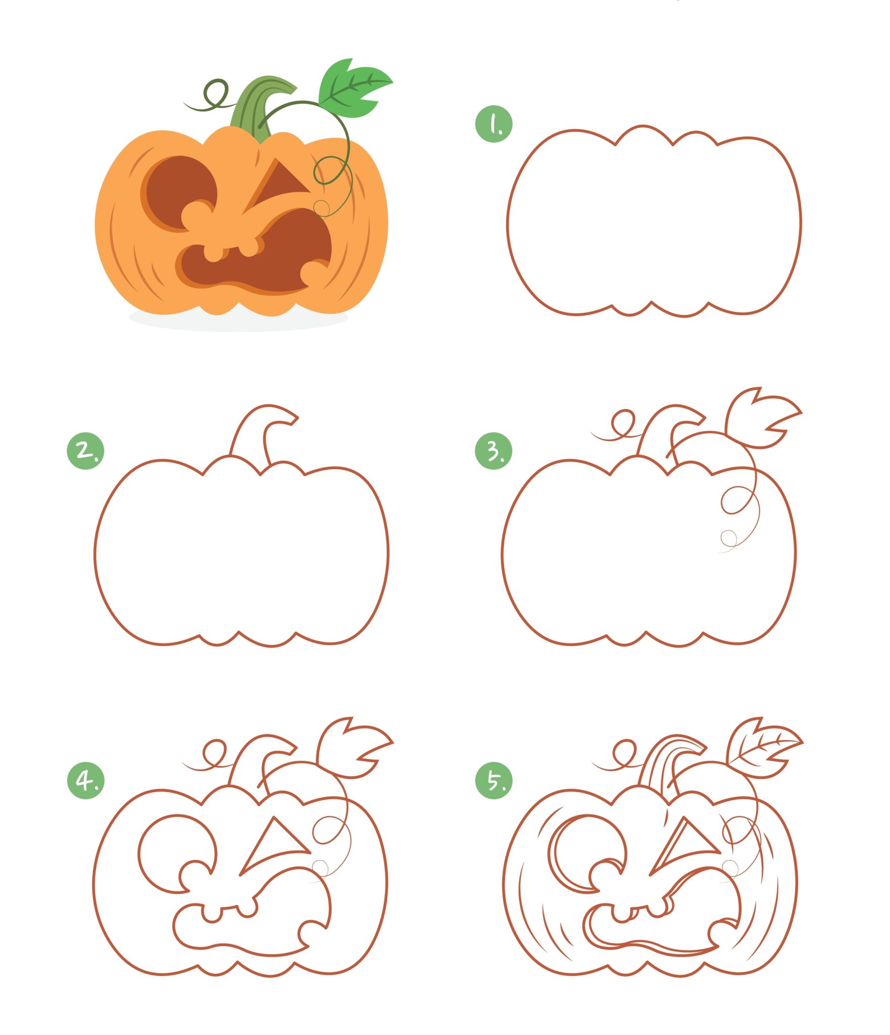 Comment dessiner une citrouille d'Halloween